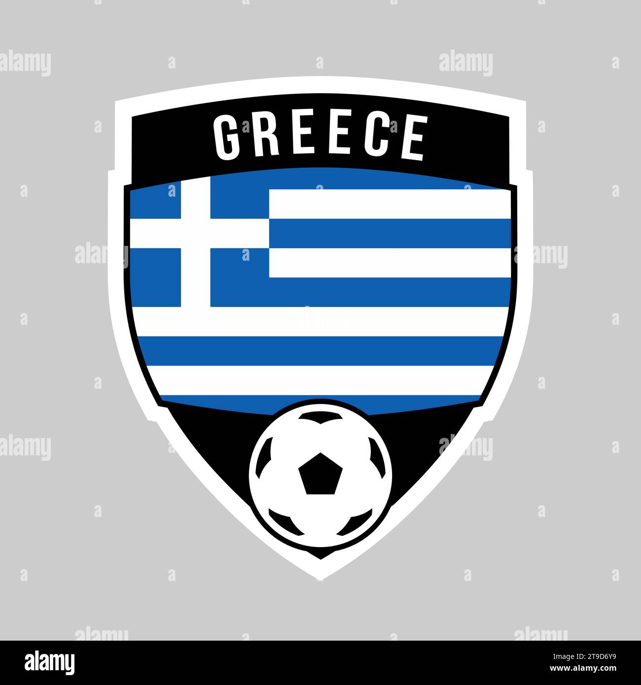 Illustration of Shield Team Badge of Greece for Football Tournament ...