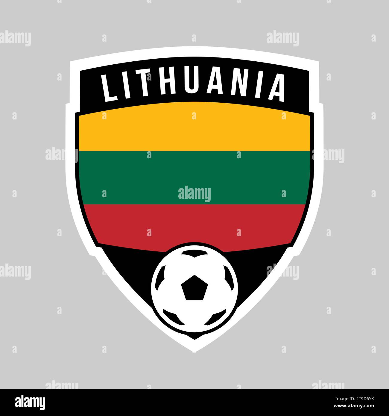 Illustration of Shield Team Badge of Lithuania for Football Tournament ...