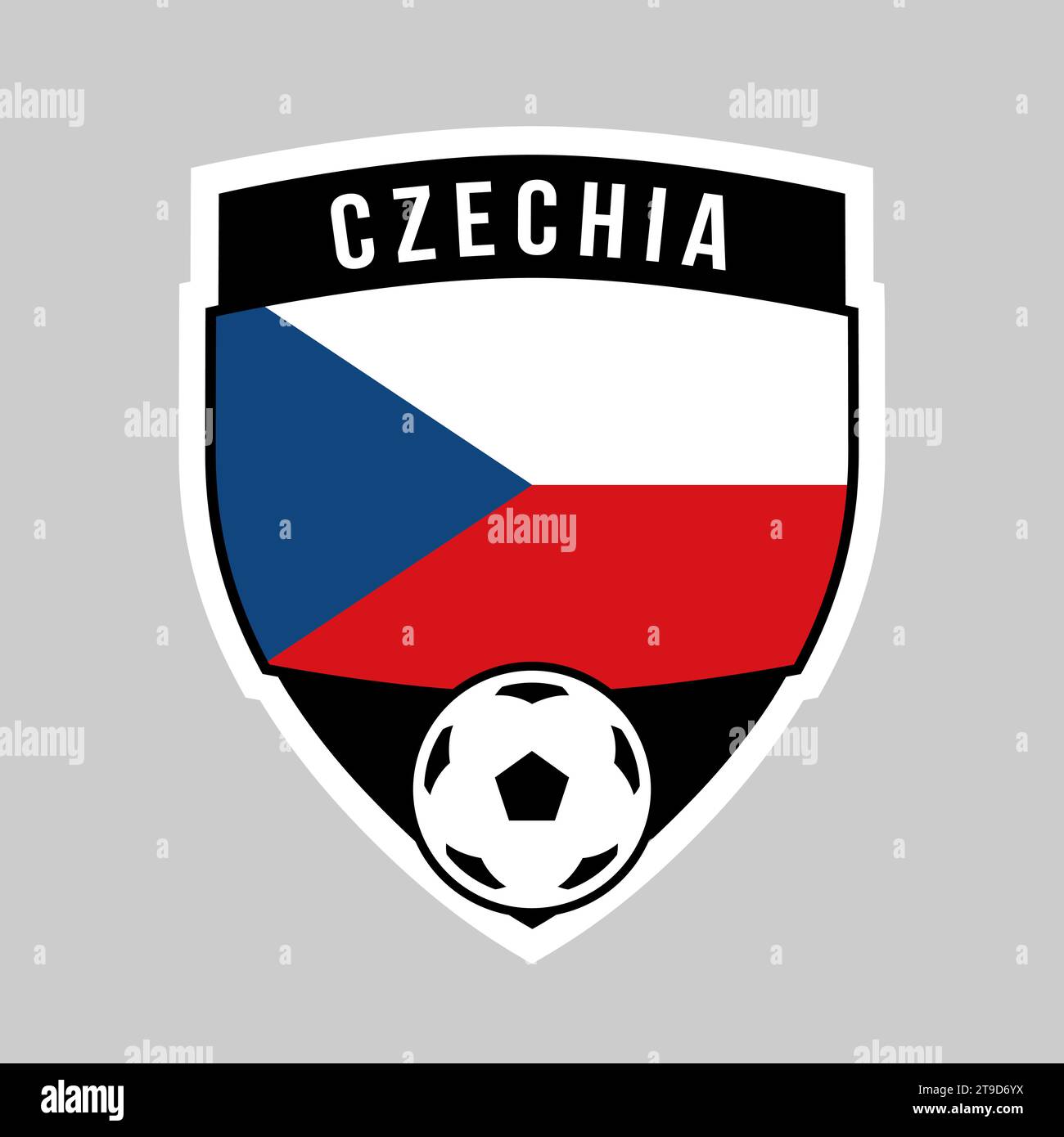 Illustration of Shield Team Badge of Czechia for Football Tournament ...
