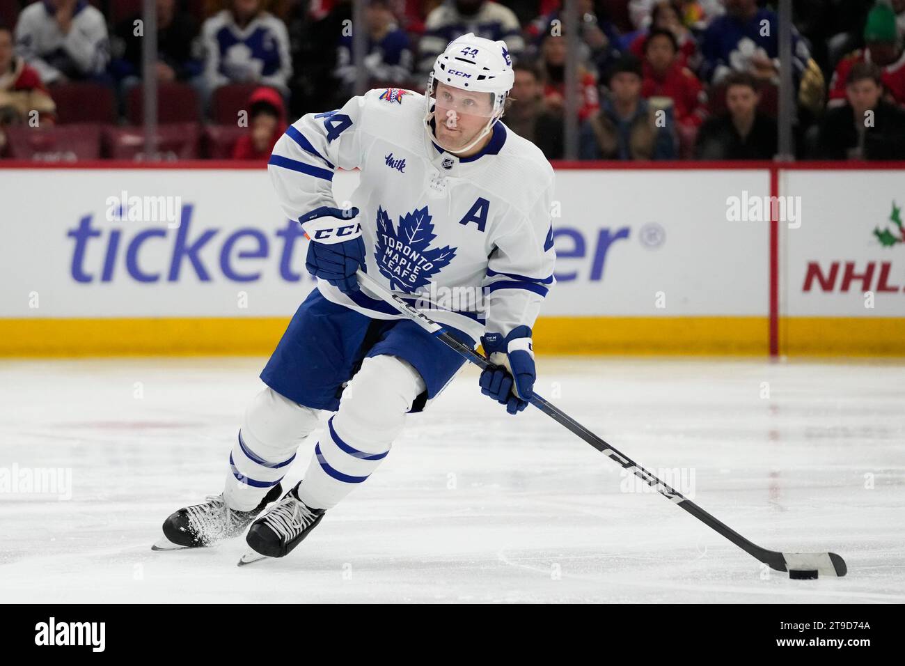 Toronto Maple Leafs defenseman Morgan Rielly handles the puck during ...
