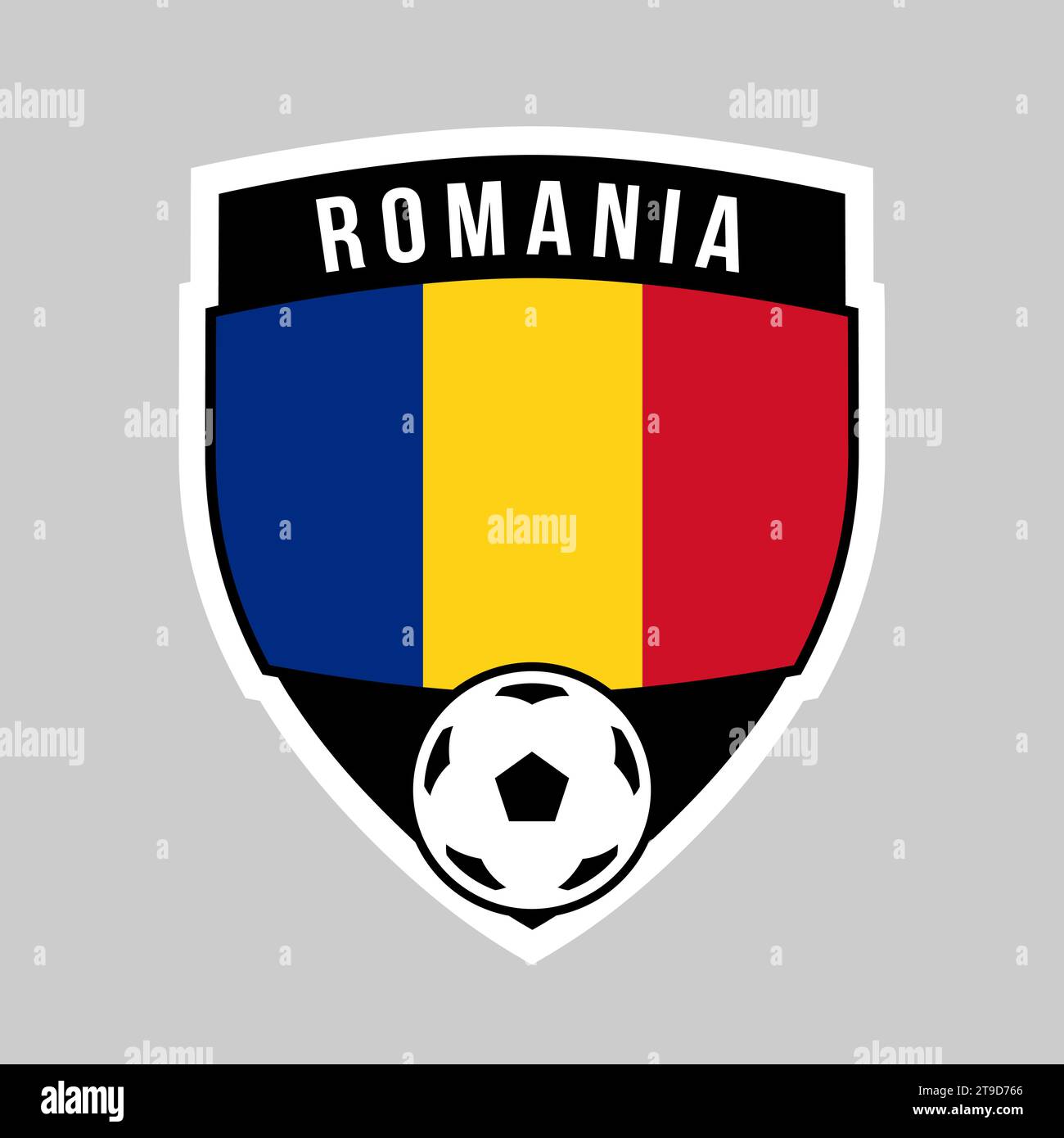 Illustration of Shield Team Badge of Romania for Football Tournament ...