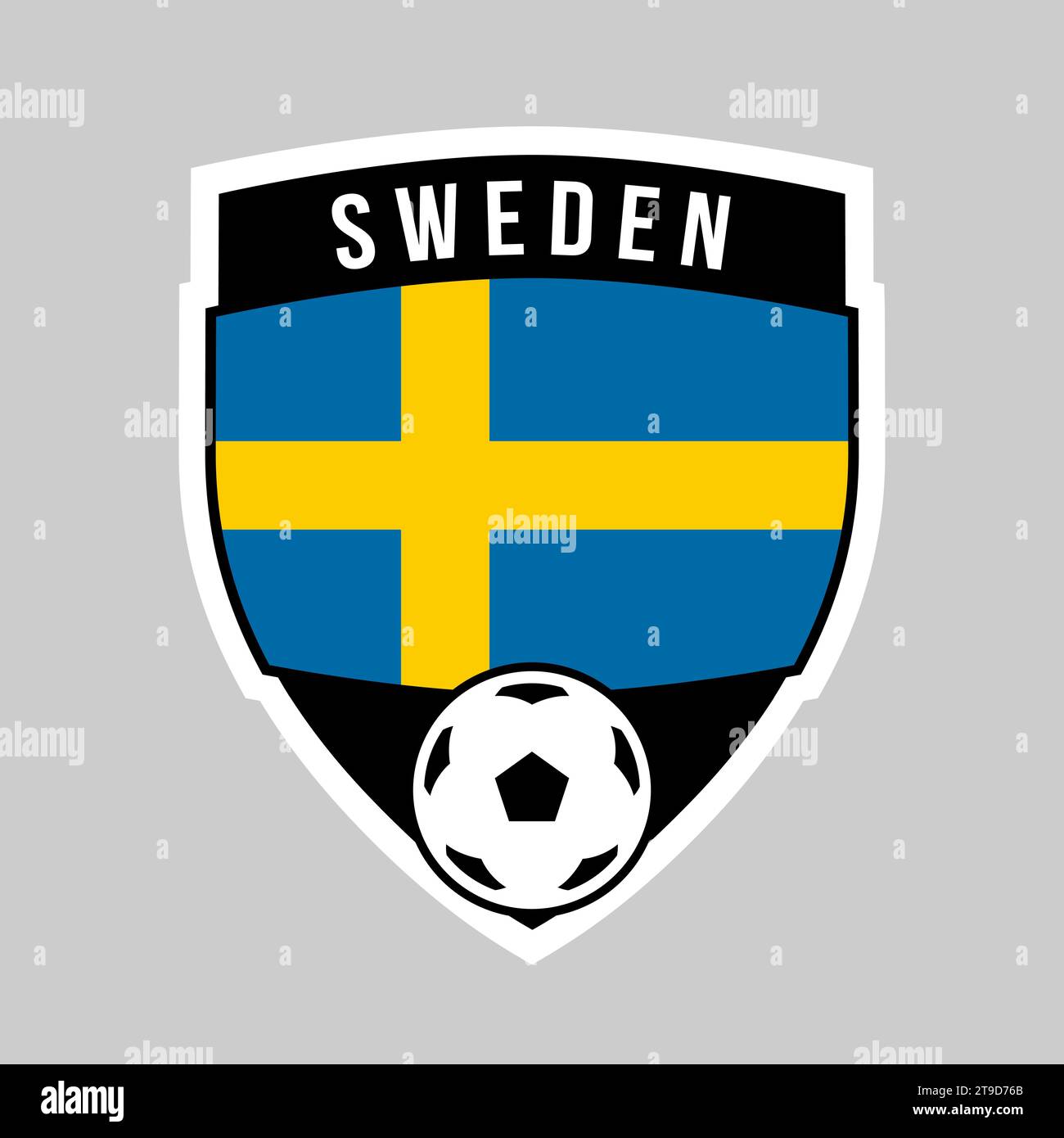 Illustration of Shield Team Badge of Sweden for Football Tournament ...