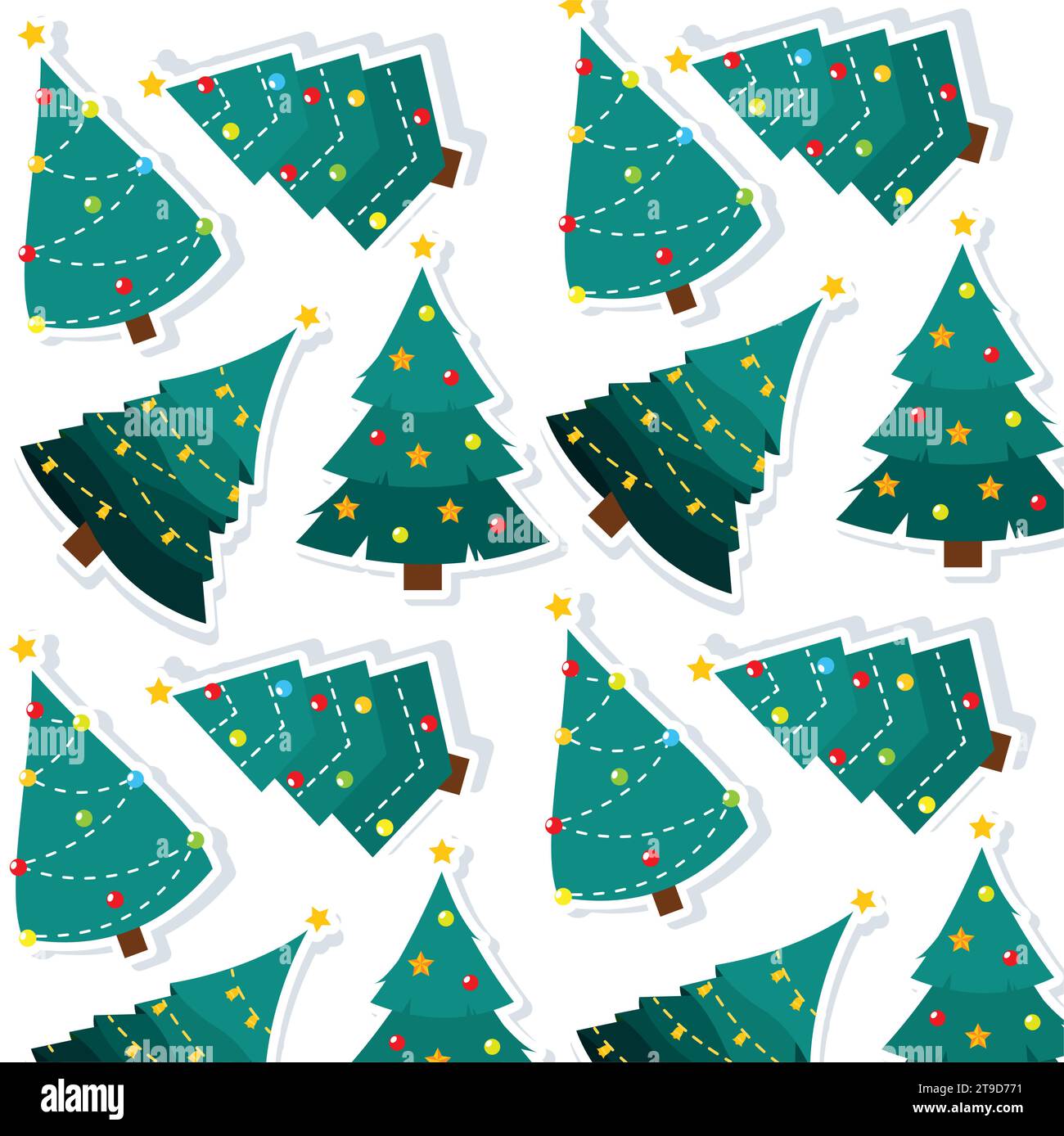 Christmas tree icon Pattern background Vector Stock Vector Image & Art ...