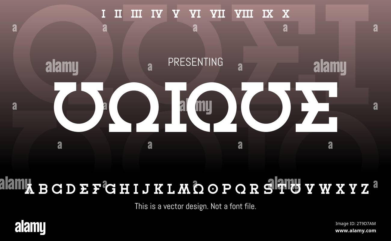 Modern Abstract Unique Font Design for English Alphabet with Letters ...