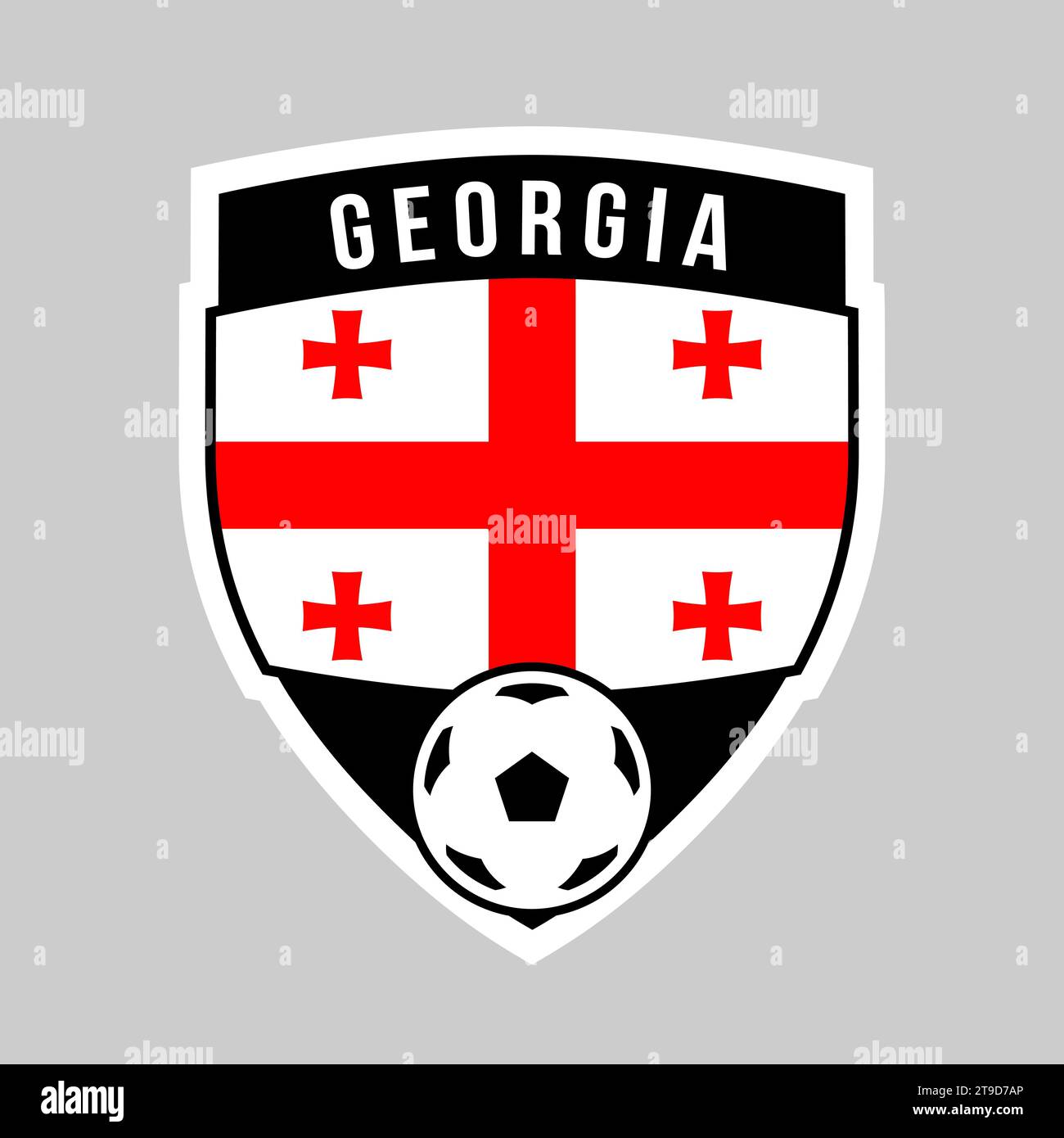 Illustration of Shield Team Badge of Georgia for Football Tournament ...
