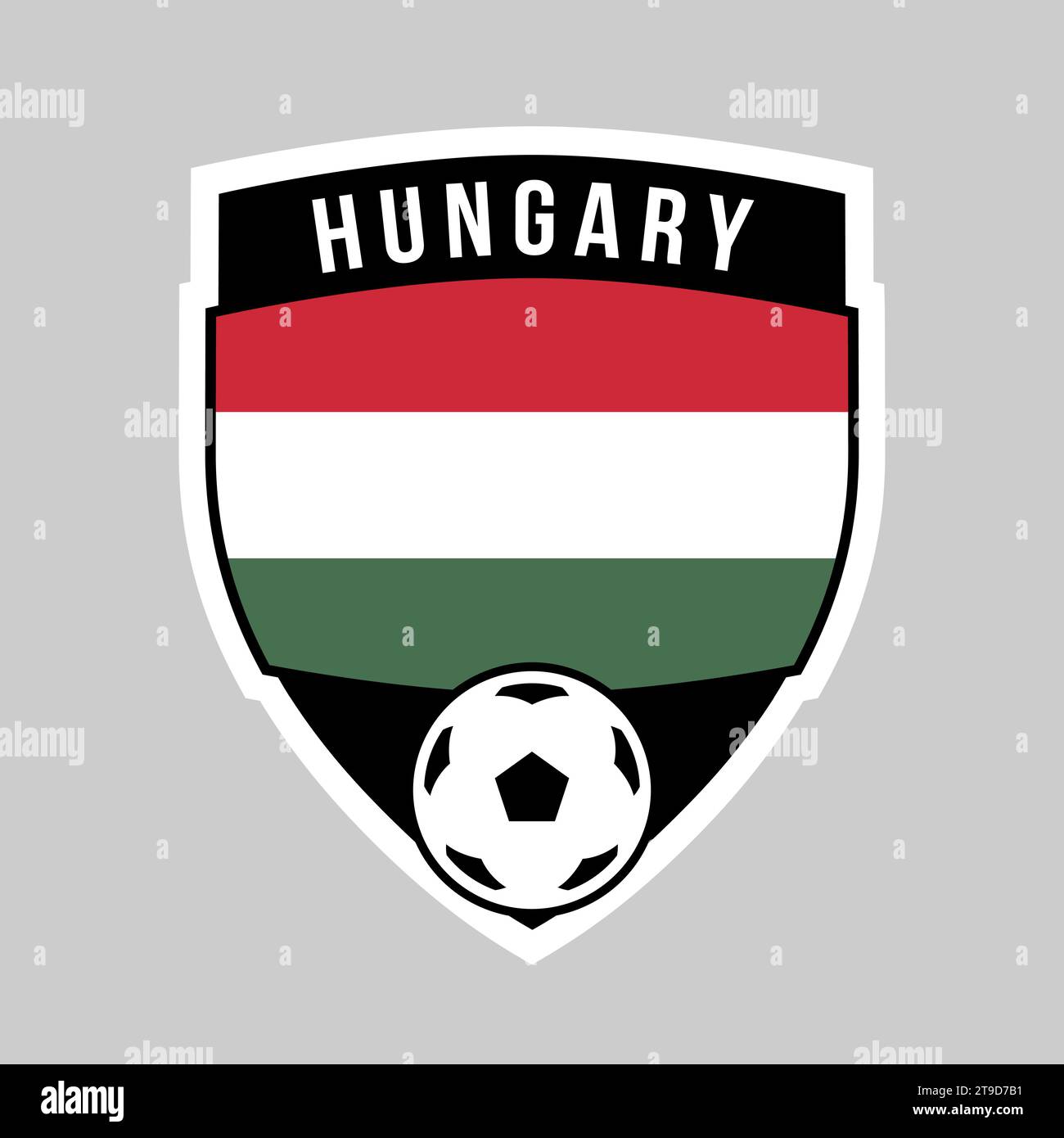Illustration of Shield Team Badge of Hungary for Football Tournament ...