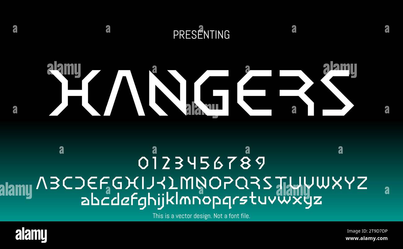 Modern Abstract Hangers Font Design for English Alphabet with Letters ...