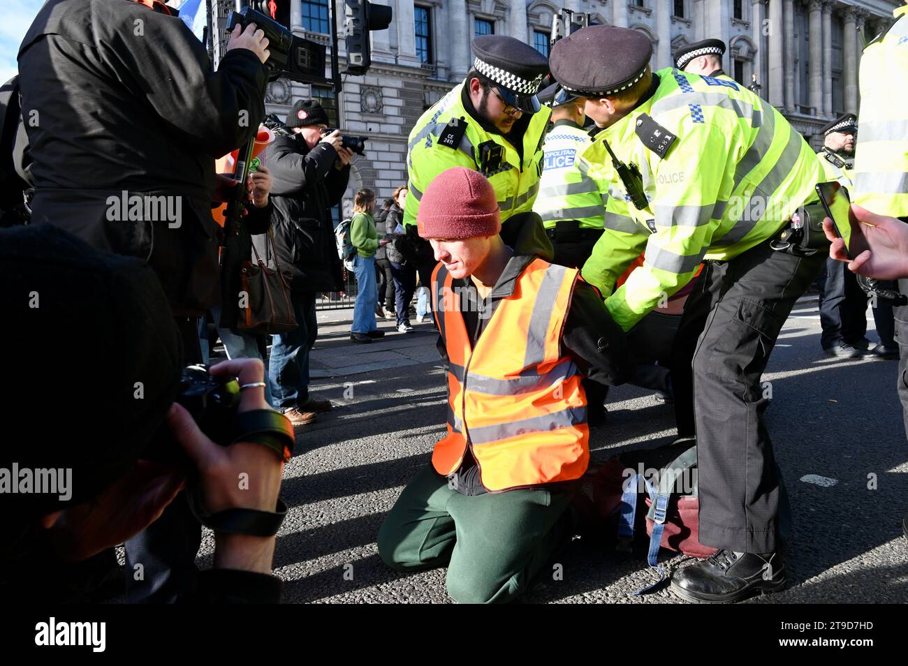 Just Stop Oil Protest, Whitehall, London, UK Stock Photo - Alamy