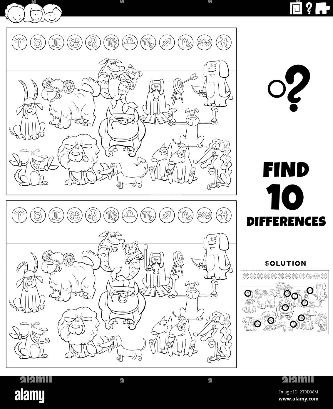 Cartoon illustration of finding the differences between pictures ... Cartoon illustration of finding the differences between pictures ...