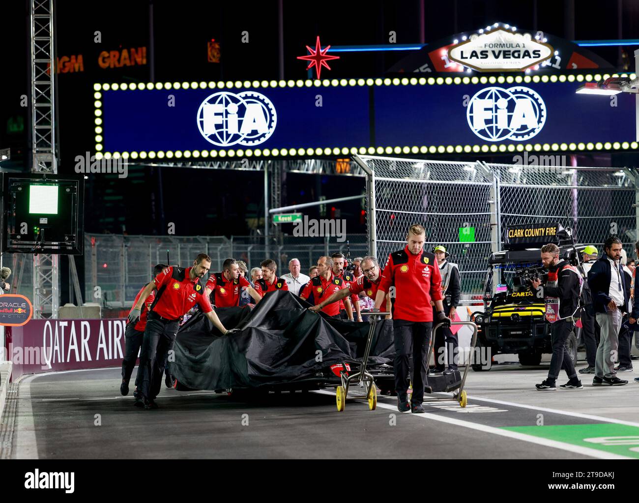 Las Vegas, USA. 16th Nov, 2023. Damaged car of #55 Carlos Sainz (ESP ...