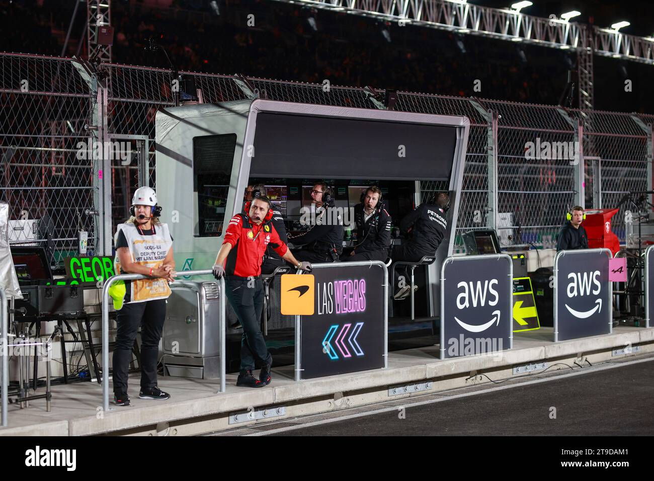 Las Vegas, USA. 16th Nov, 2023. Pit stand of Mercedes-AMG Petronas F1 ...