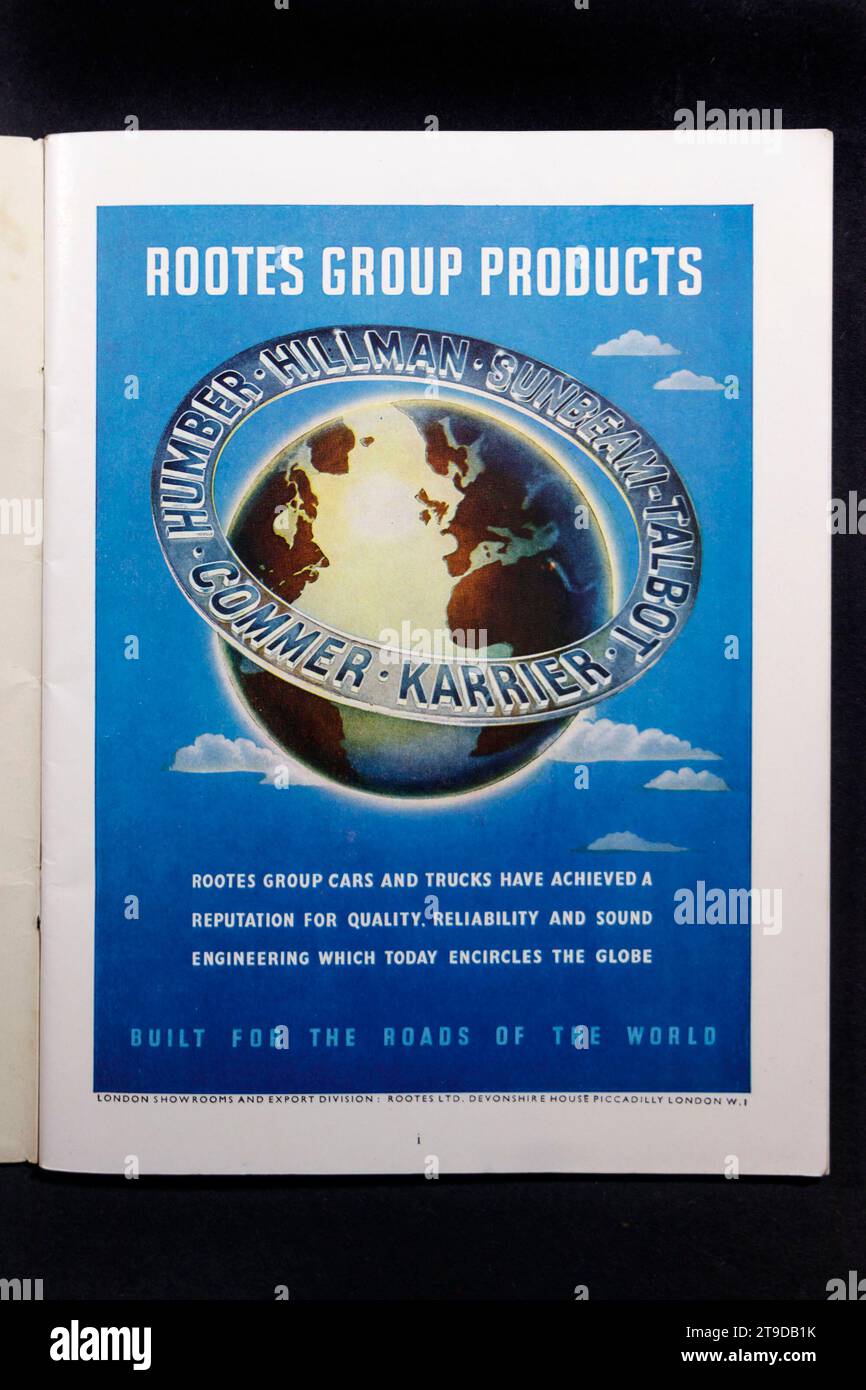 vintage advert for Rootes group motor car manufacturers in 1951 ...