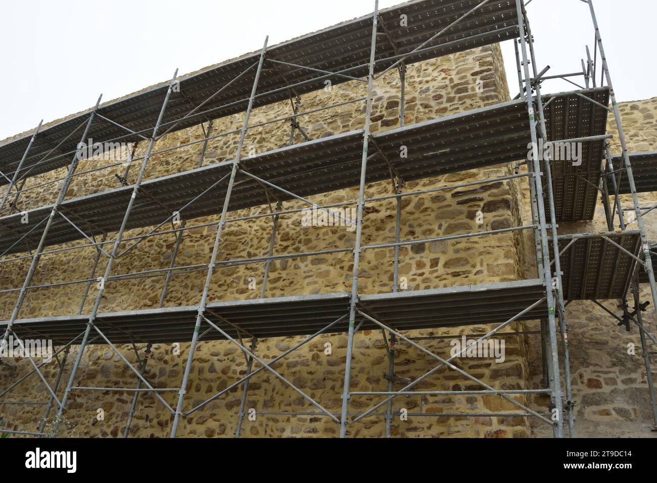 non edited photo shows Scaffolding for renewing and renovation of old ...