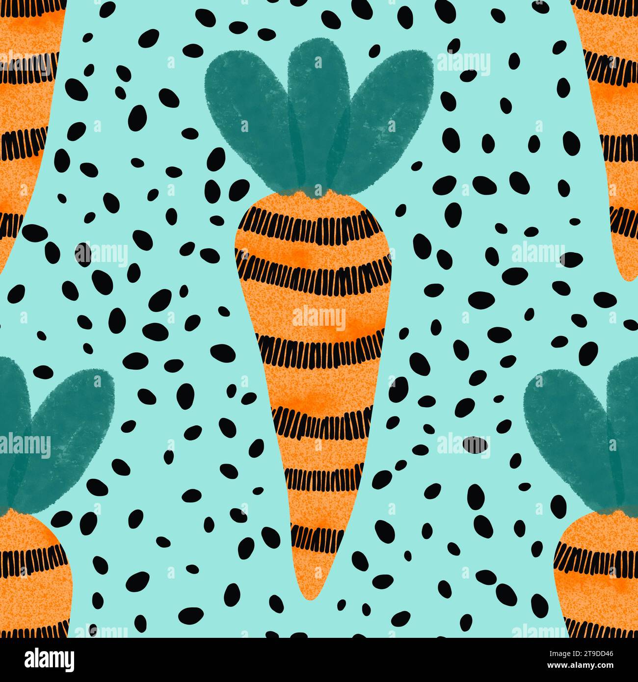 Cartoon watercolor harvest seamless carrot pattern for wrapping paper ...
