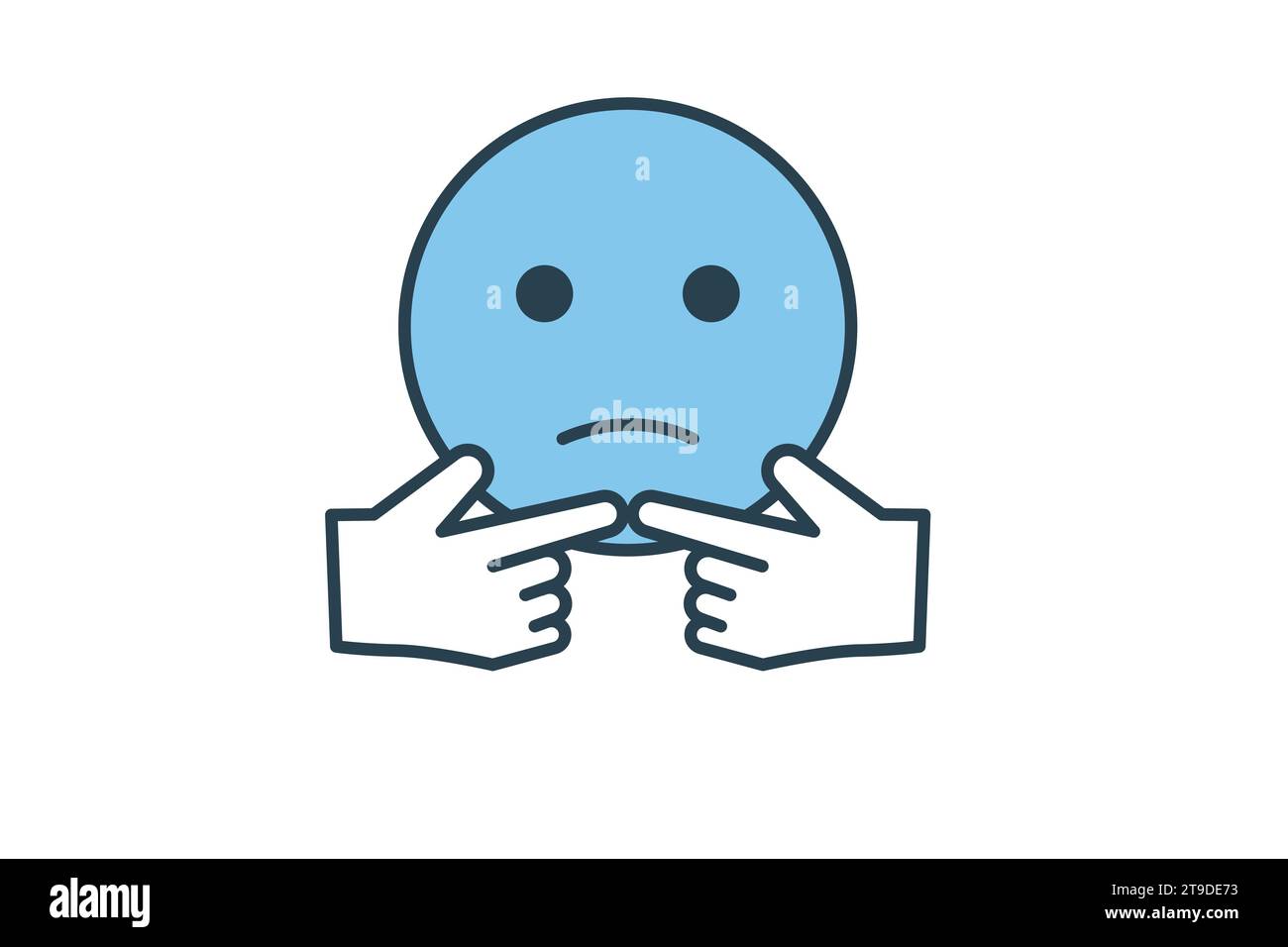 shyness icon. icon related to confusion. flat line icon style. simple ...