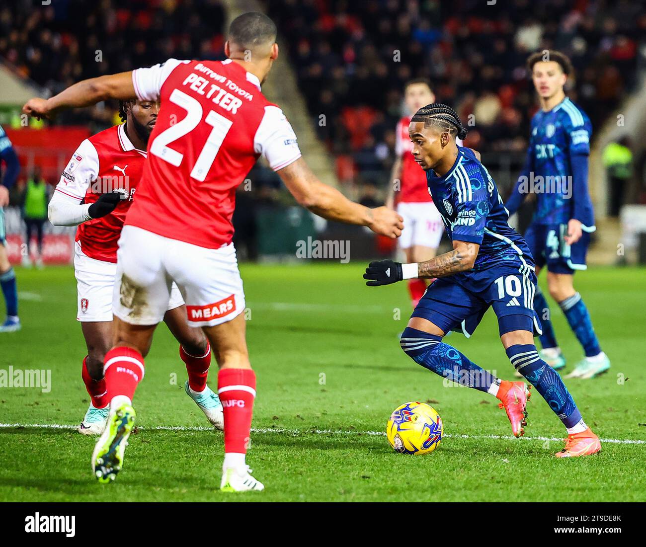 Rotherham, UK. 24th Nov, 2023. Crysencio Summerville of Leeds United ...