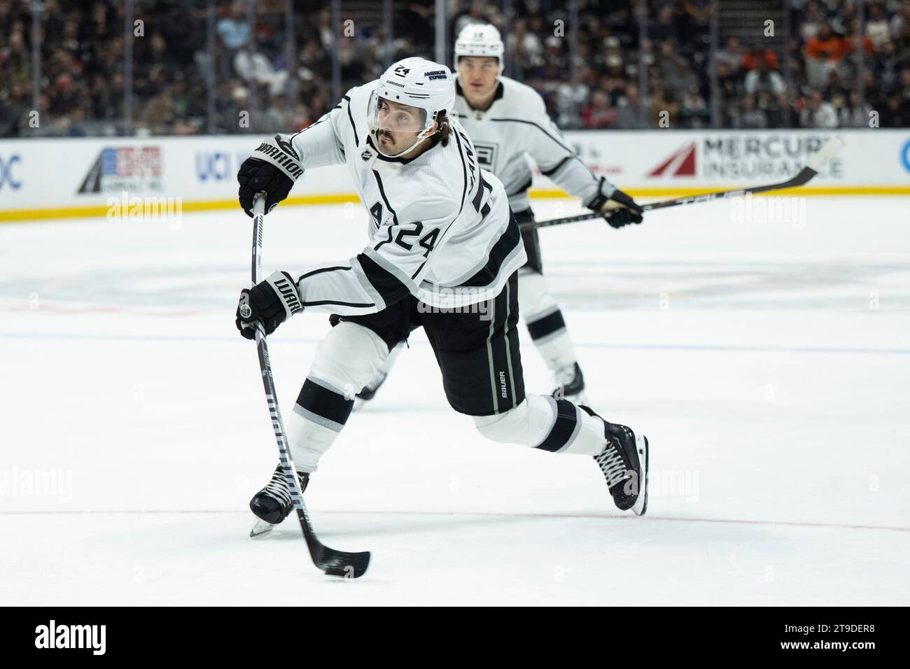 Los Angeles Kings center Phillip Danault (24) shoots during the second ...