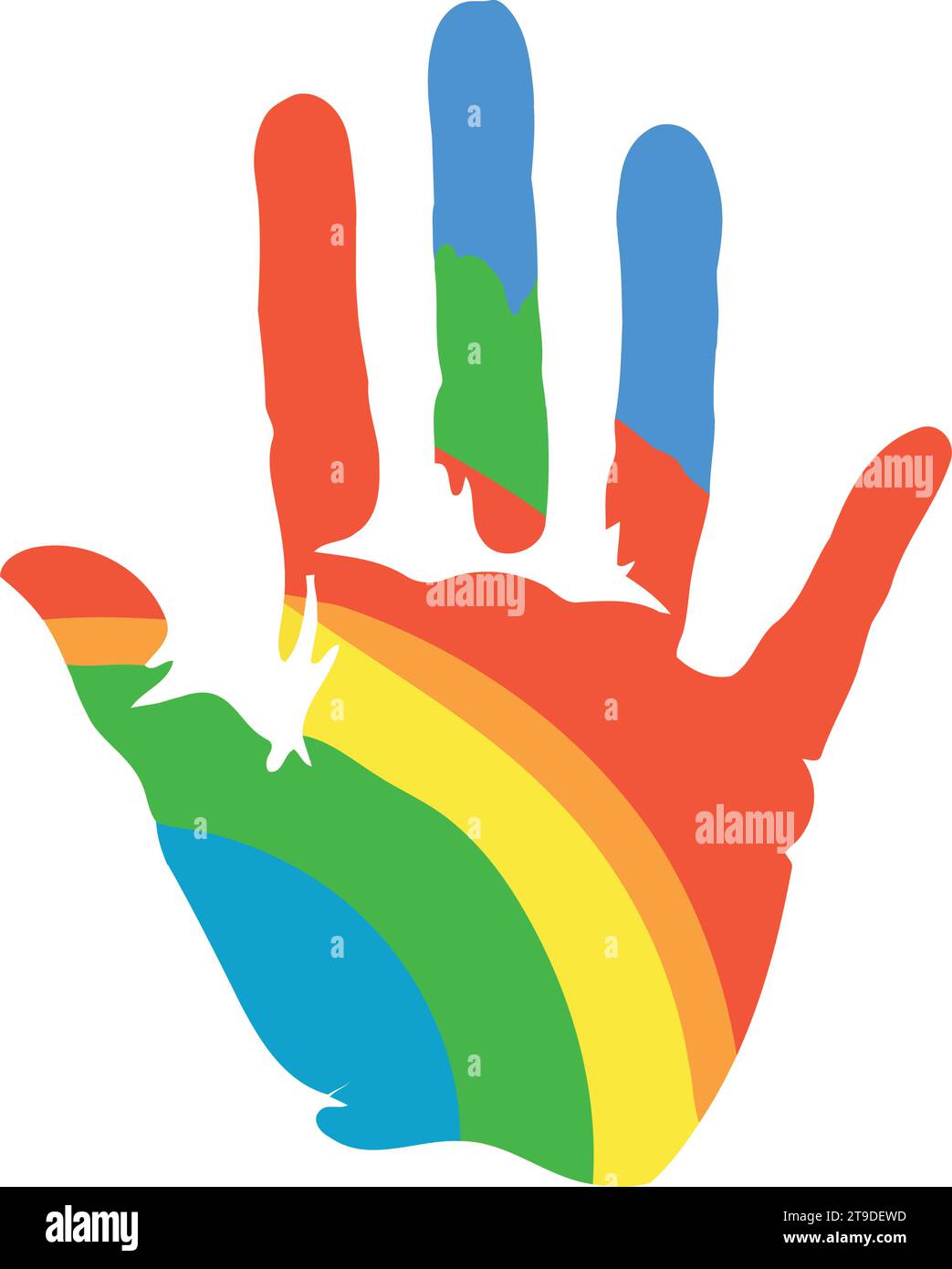 handprint paint colors rainbow Stock Vector Image & Art - Alamy