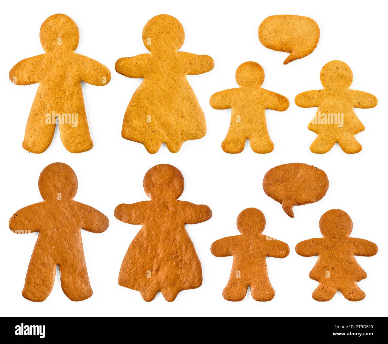 Set gingerbreads man and woman with kids - Christmas sweet cookies ...