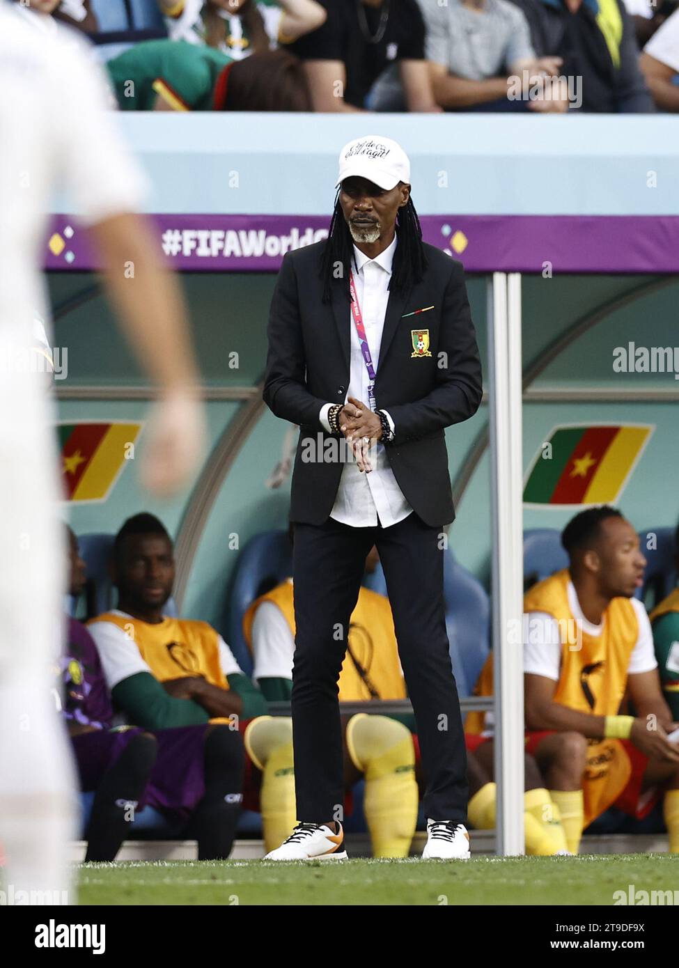 AL WAKRAH - Cameroon coach Rigobert Song during the FIFA World Cup ...