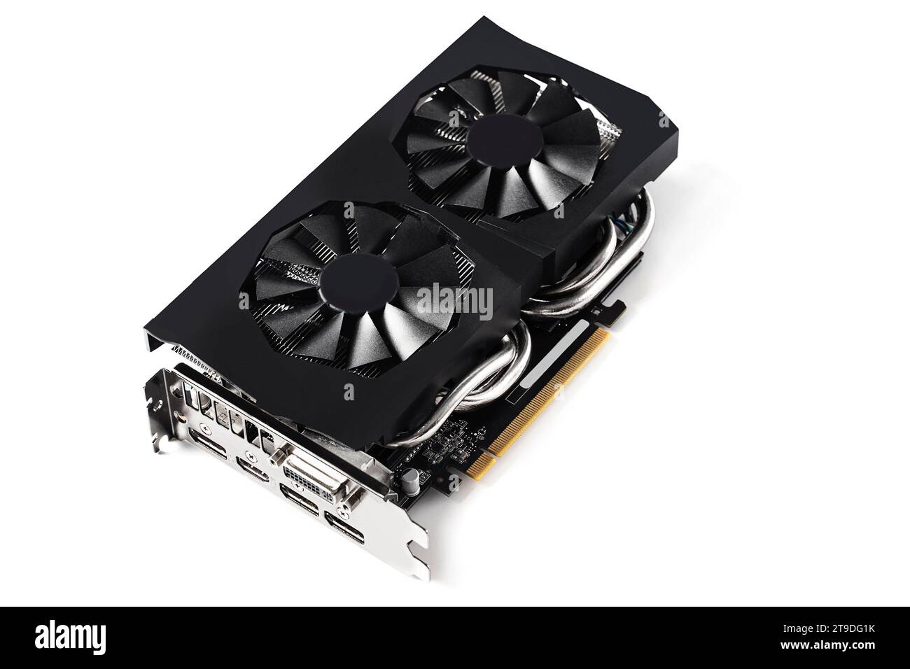 Modern GPU - Video Card with two fans isolated on white background ...