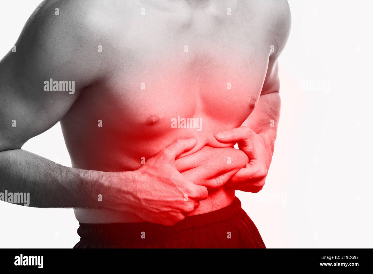 Man with a sagging skin on his waistline after weight loss Stock Photo ...