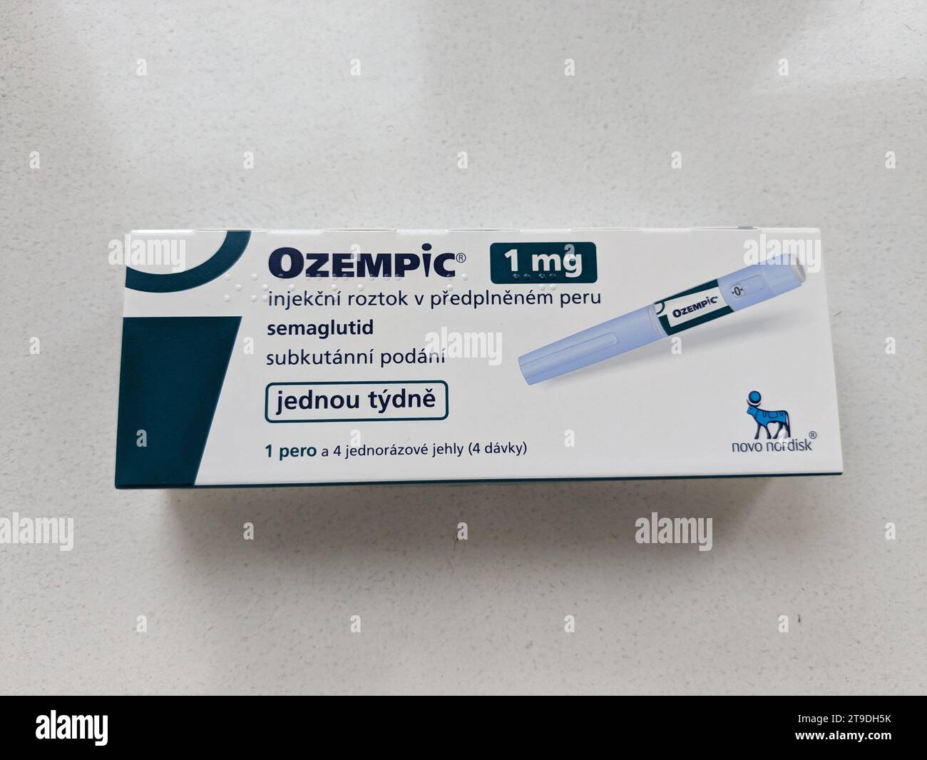 Prague,Czech republic- June 22 2023: Ozempic box. Czech version of ...
