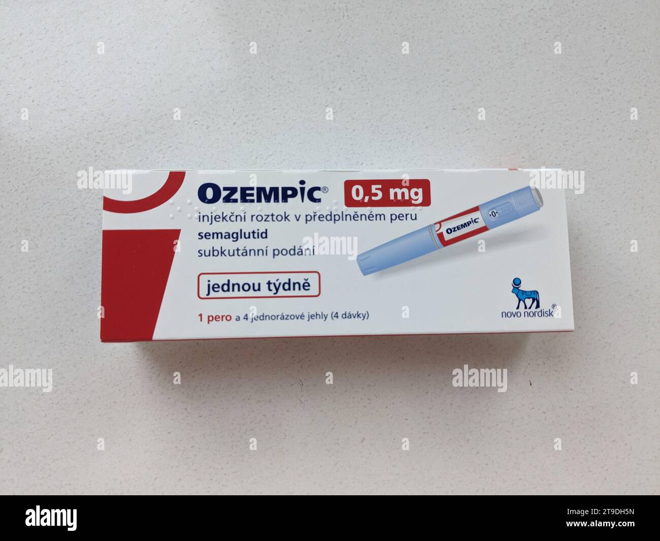 Prague,Czech republic- June 22 2023: Ozempic box. Czech version of ...