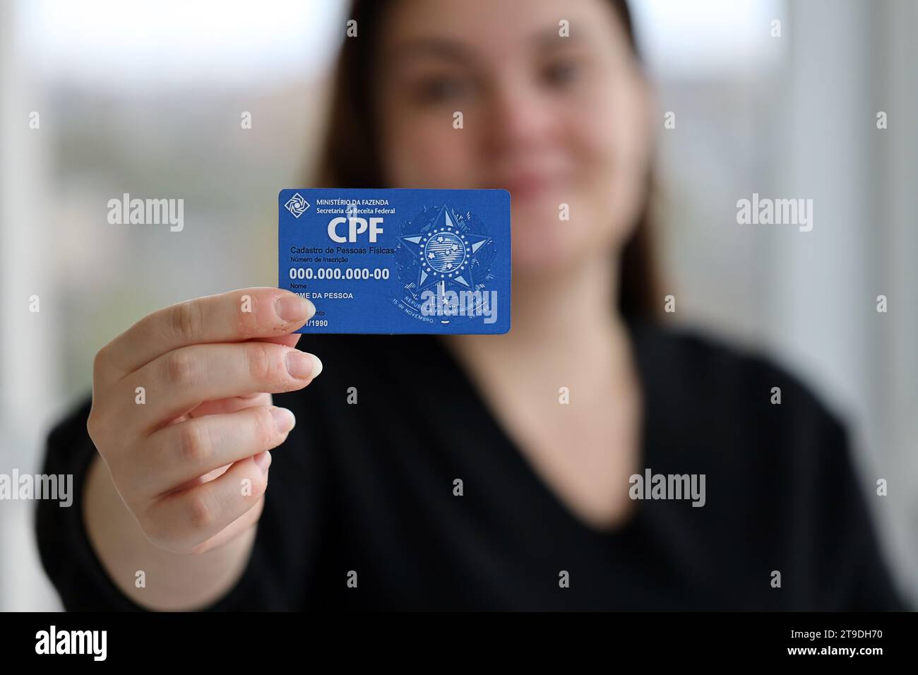 KYIV, UKRAINE - OCTOBER 31, 2023 Blue CPF card document template. The ...