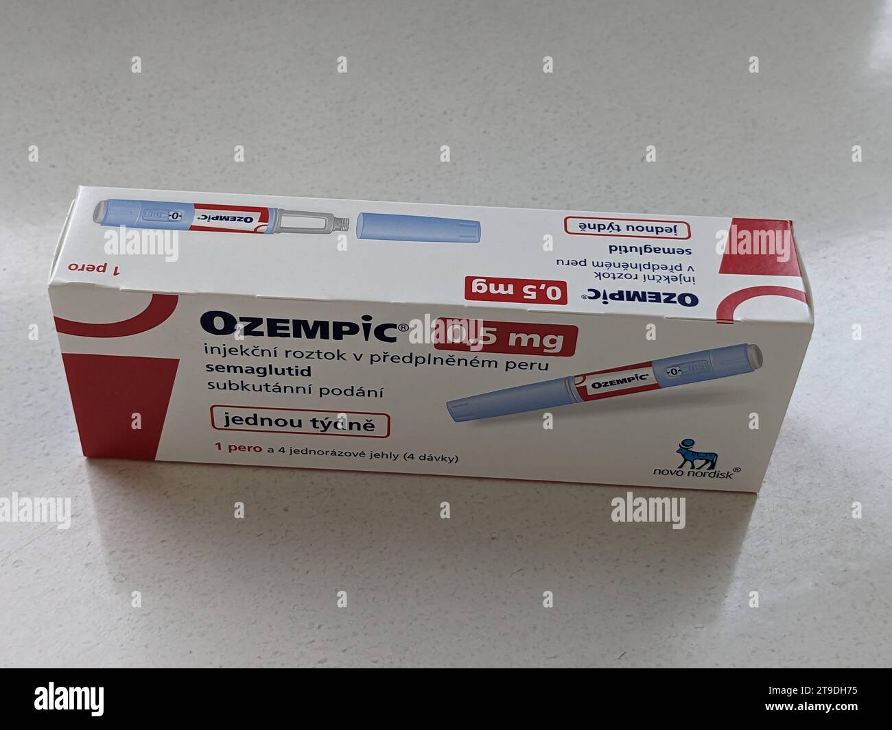 Prague,Czech republic- June 22 2023: Ozempic box. Czech version of ...