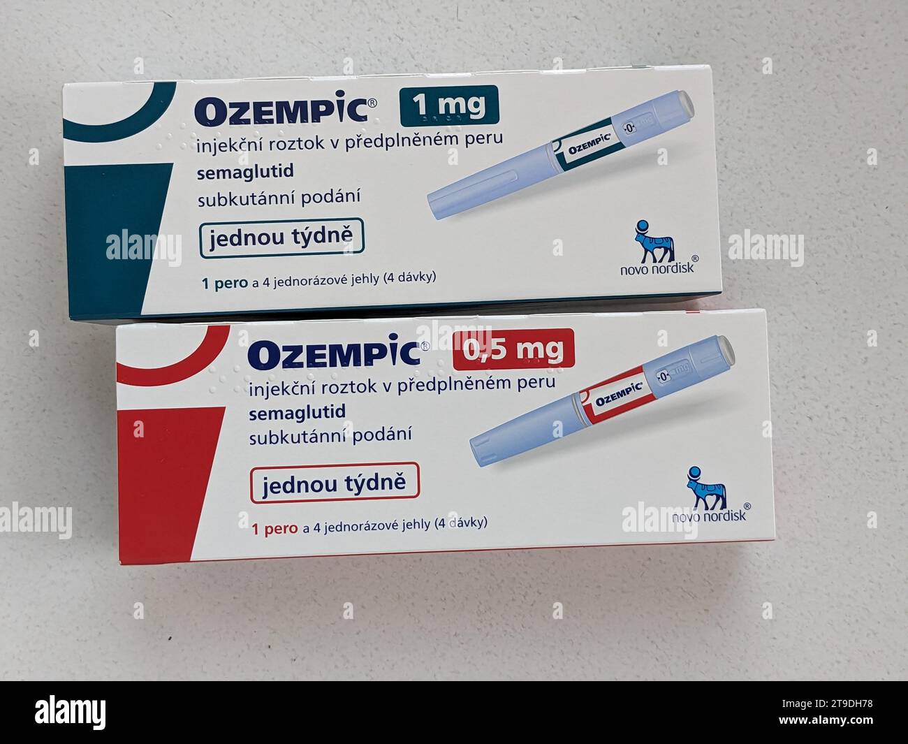 Prague,Czech republic- June 22 2023: Ozempic box. Czech version of ...