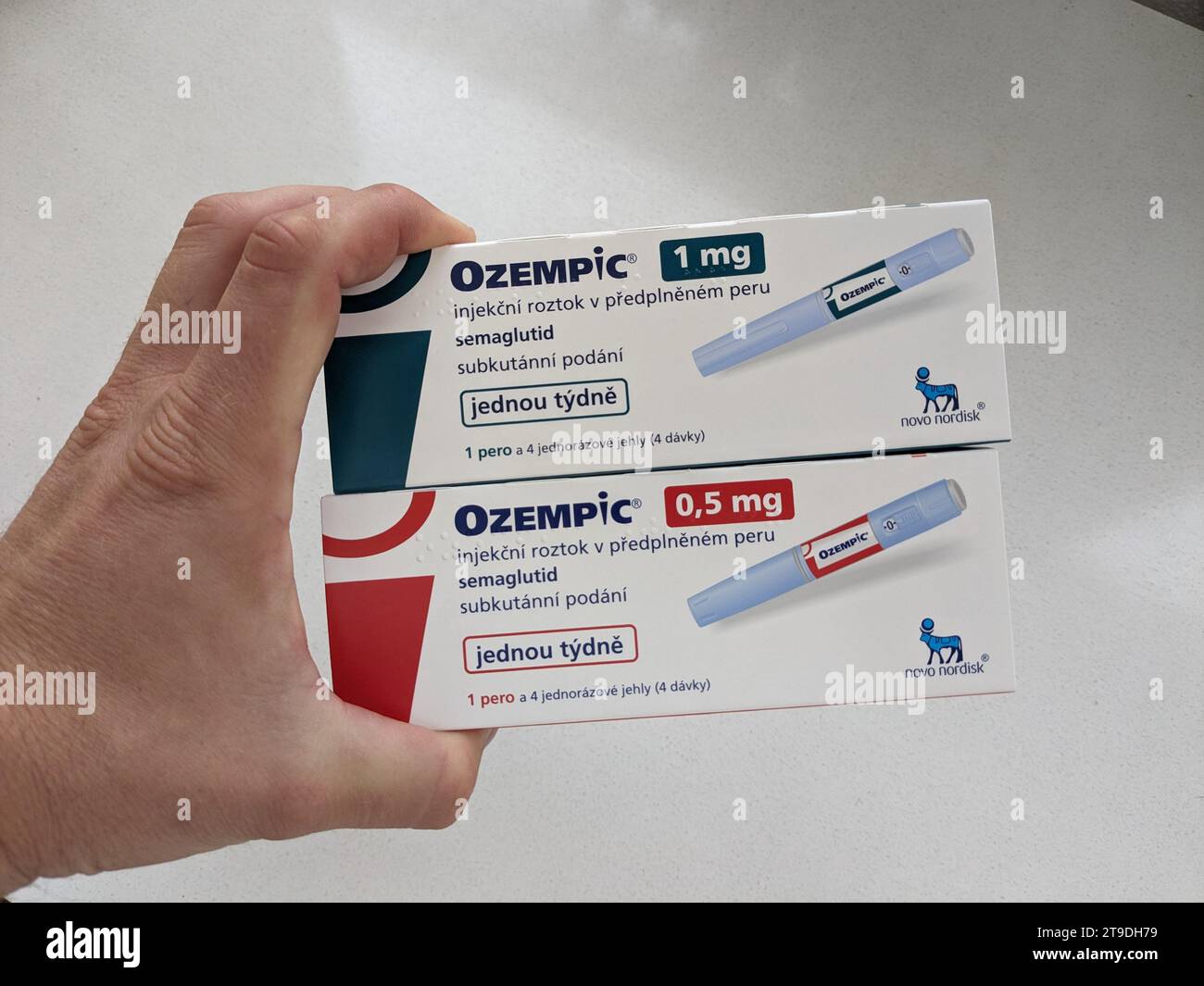 Prague,Czech republic- June 22 2023: Ozempic box. Czech version of ...