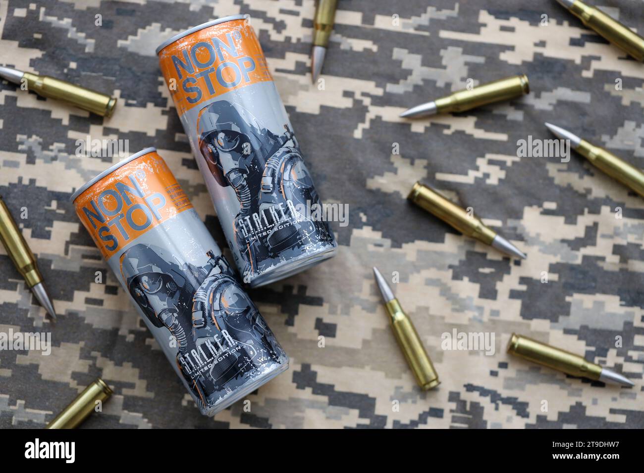 KYIV, UKRAINE - OCTOBER 31, 2023 Non Stop energy drink with limited ...