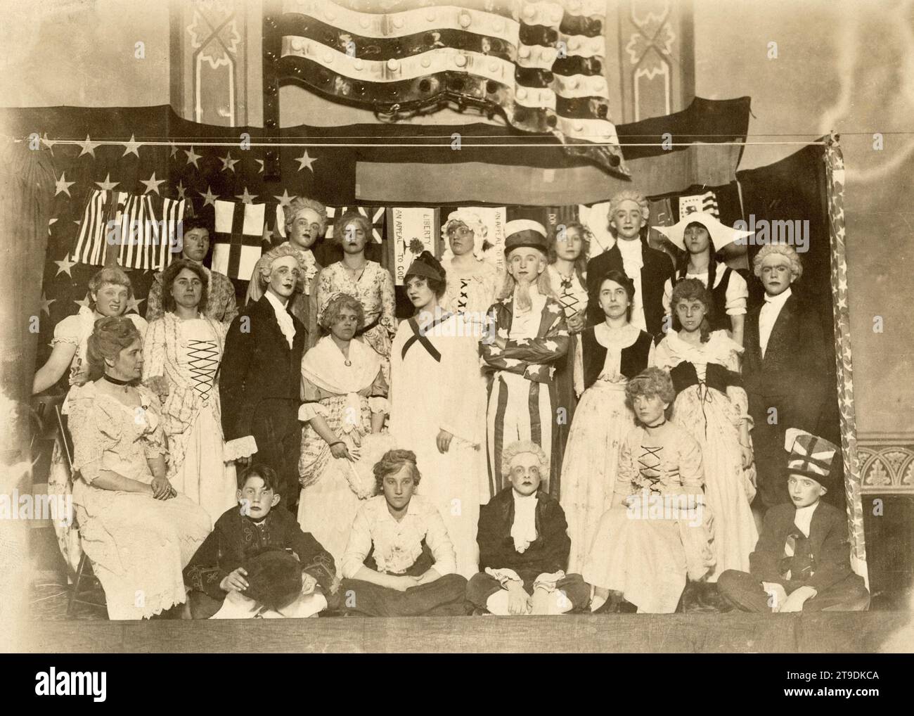 4th of July History, 1900s play depicting American History, Vintage 4th ...