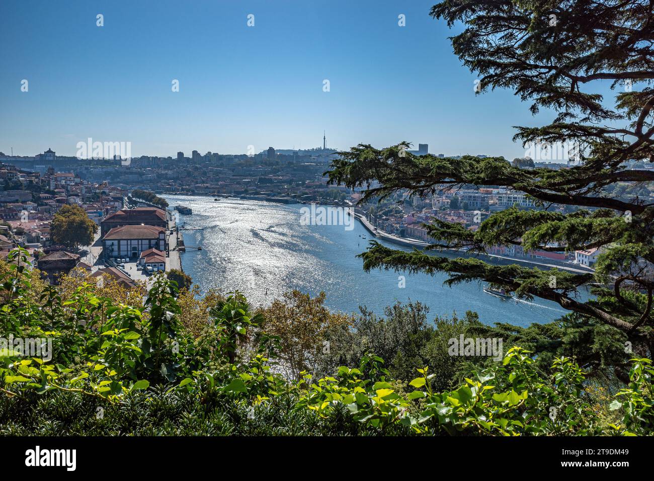 Porto or Oporto, Portugal cityscape panorama view with river Stock ...