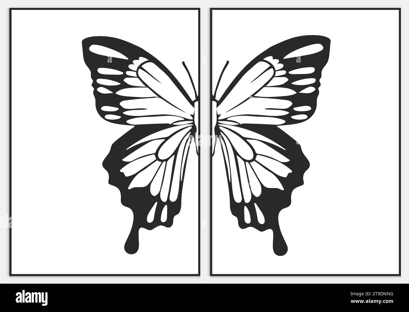 Black white print butterfly hi-res stock photography and images - Alamy