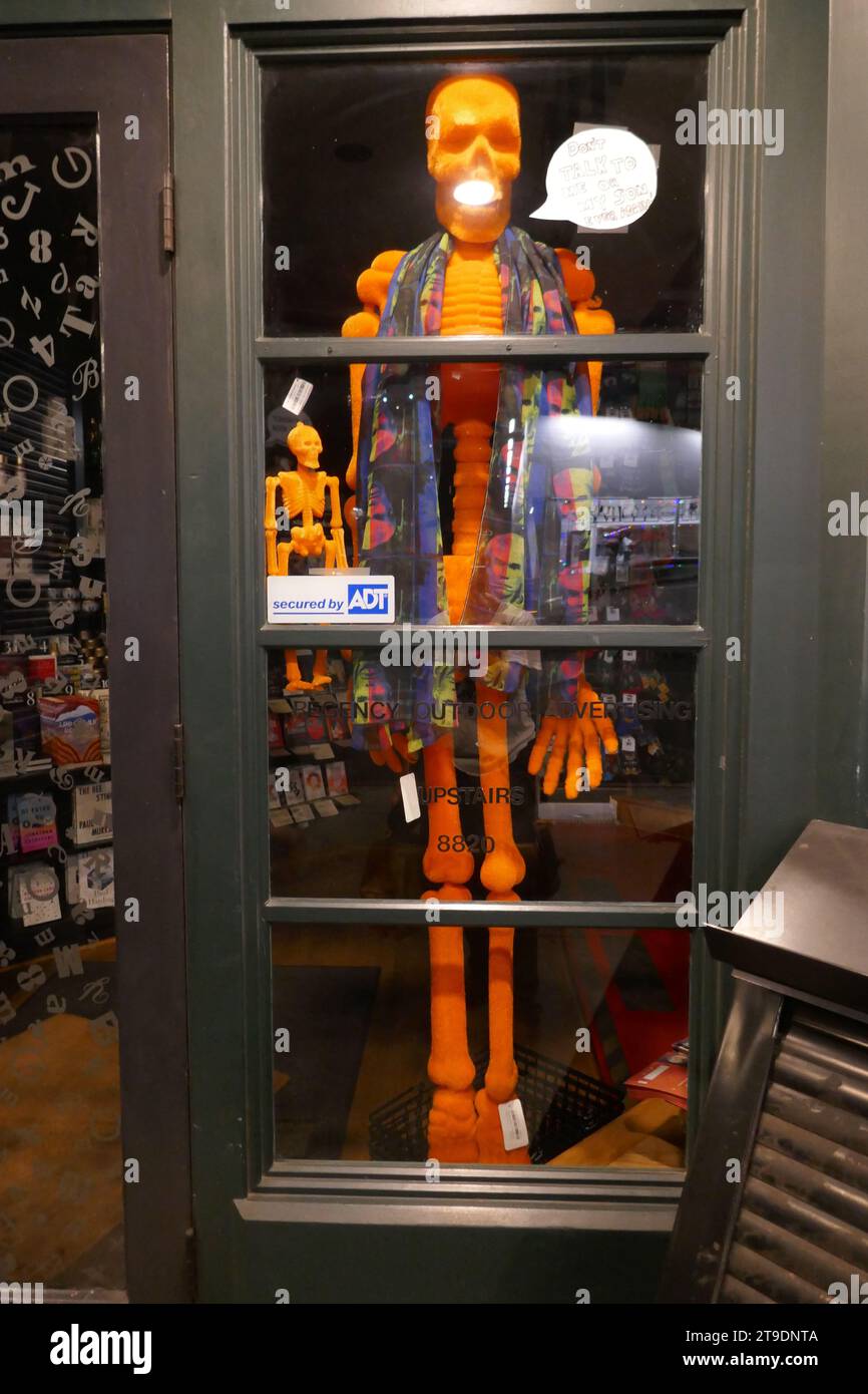 Los Angeles, California, USA 22nd November 2023 Skeleton on Sunset Blvd ...