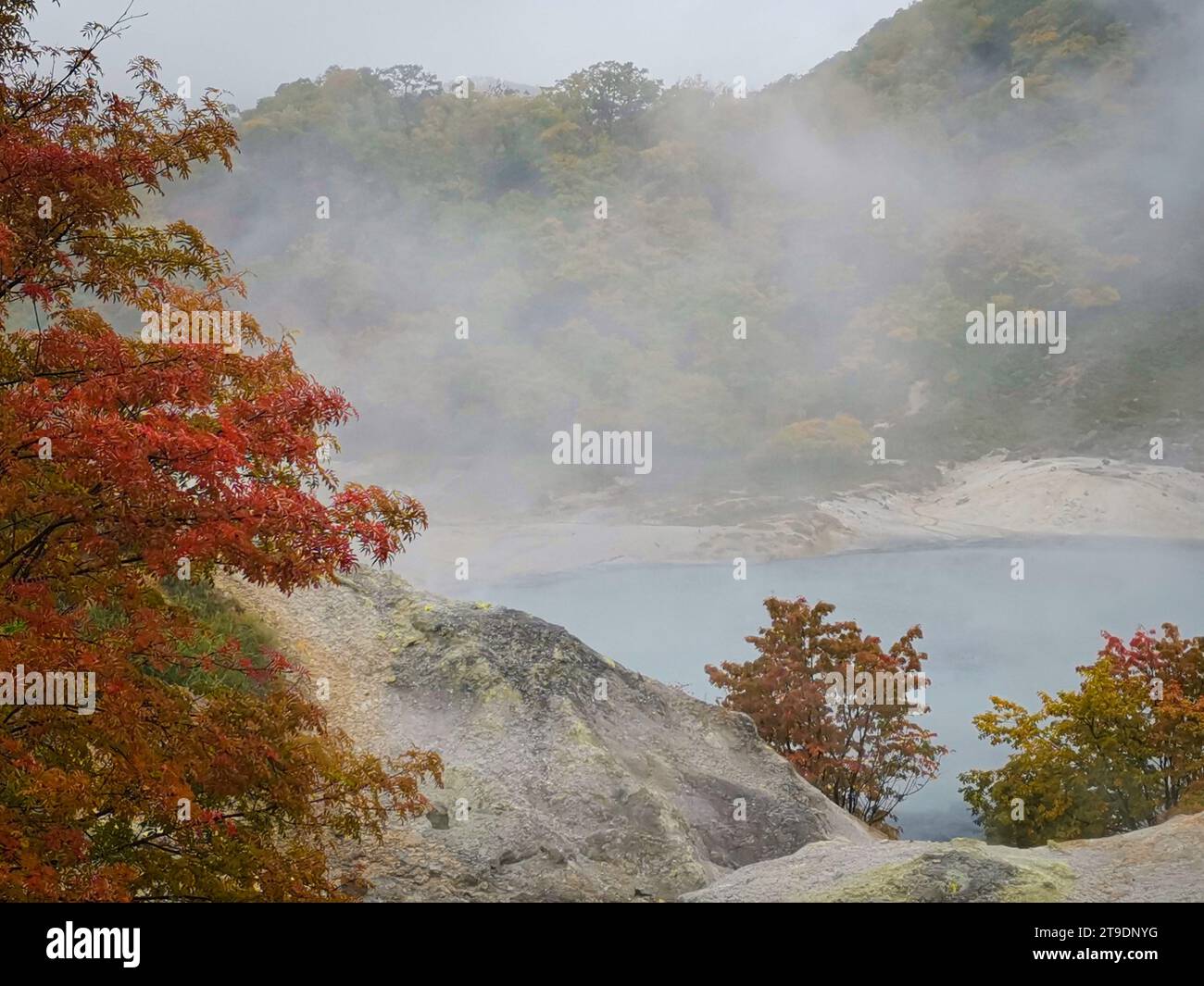 Jigokudani or Hell Valley ,Noboribetsu Onsen, hot steam vents ...