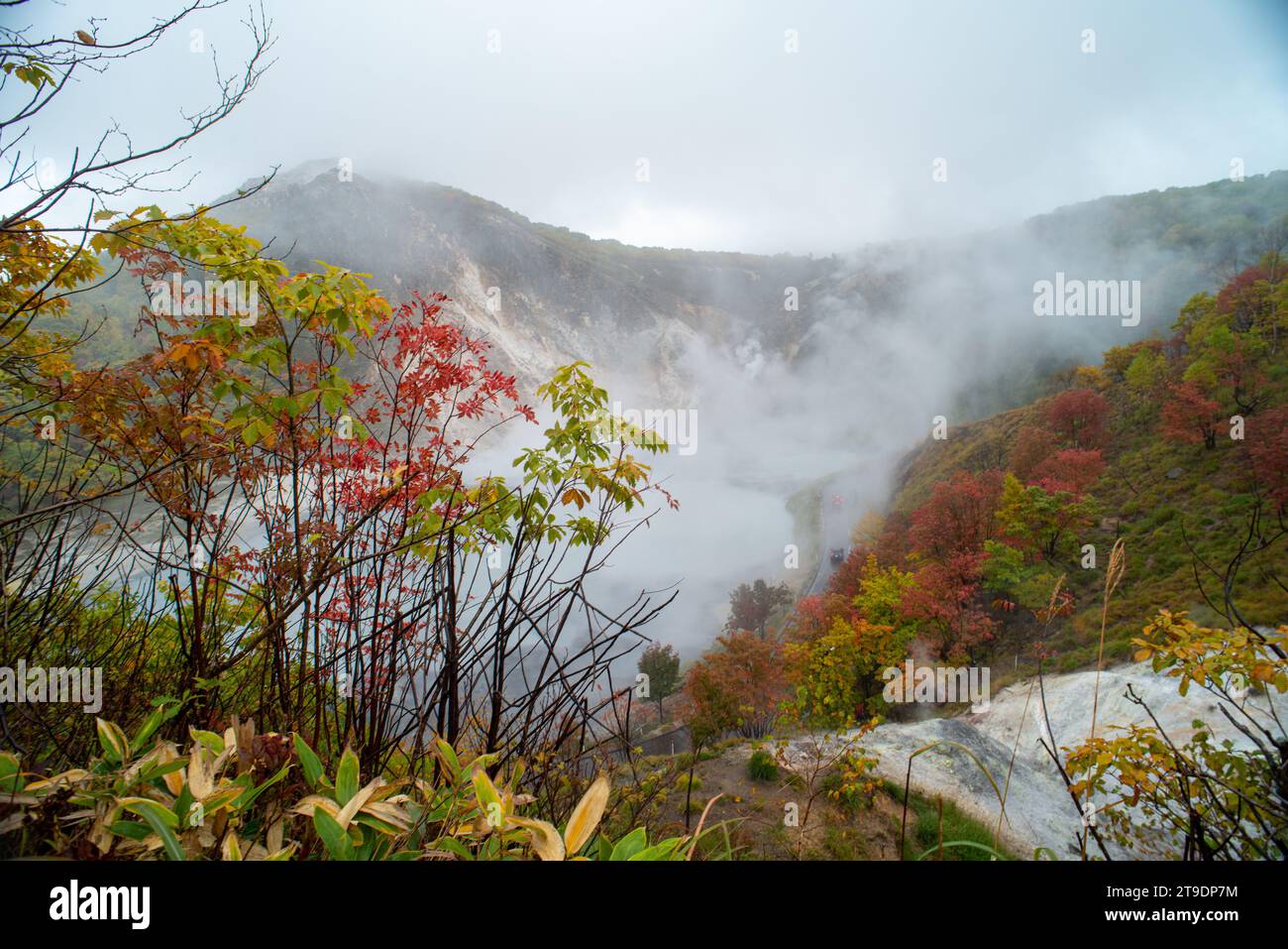Jigokudani or Hell Valley ,Noboribetsu Onsen, hot steam vents ...