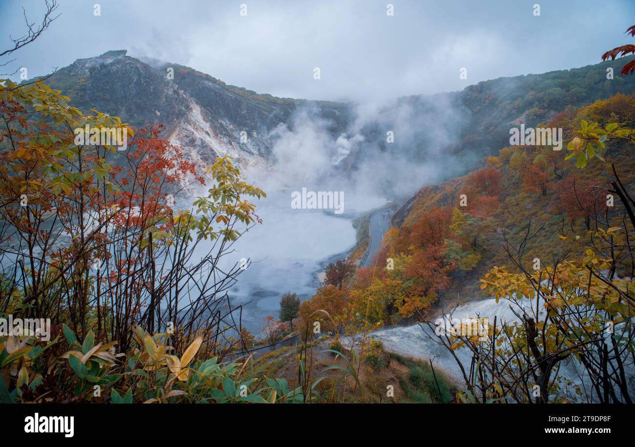 Jigokudani or Hell Valley ,Noboribetsu Onsen, hot steam vents ...