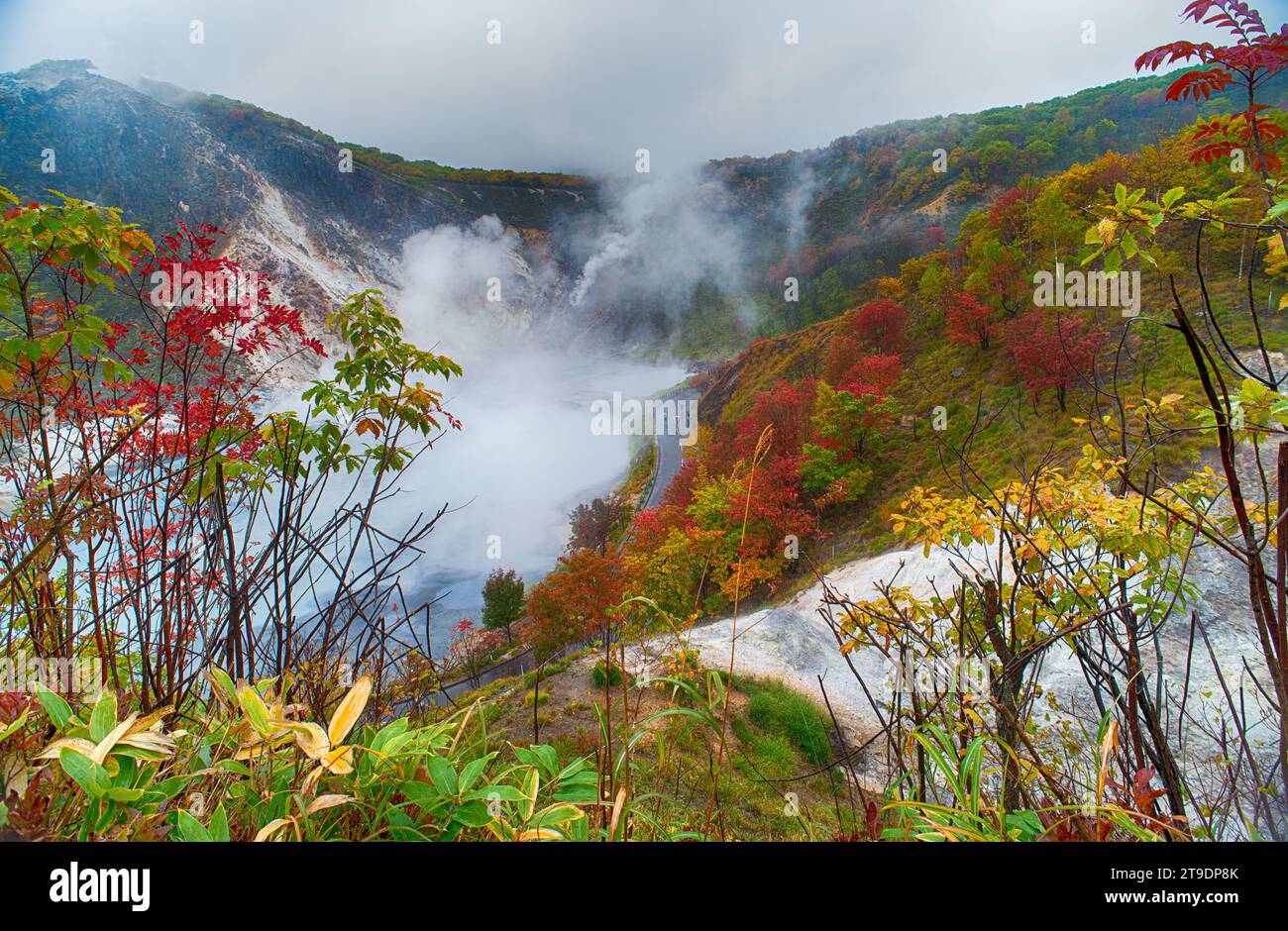 Jigokudani or Hell Valley ,Noboribetsu Onsen, hot steam vents ...
