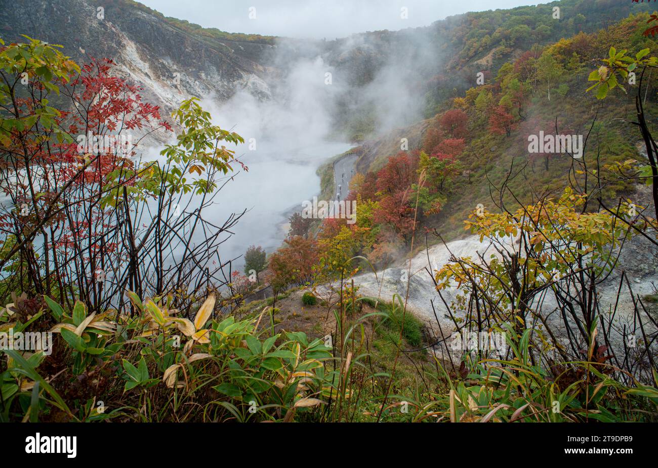 Jigokudani or Hell Valley ,Noboribetsu Onsen, hot steam vents ...