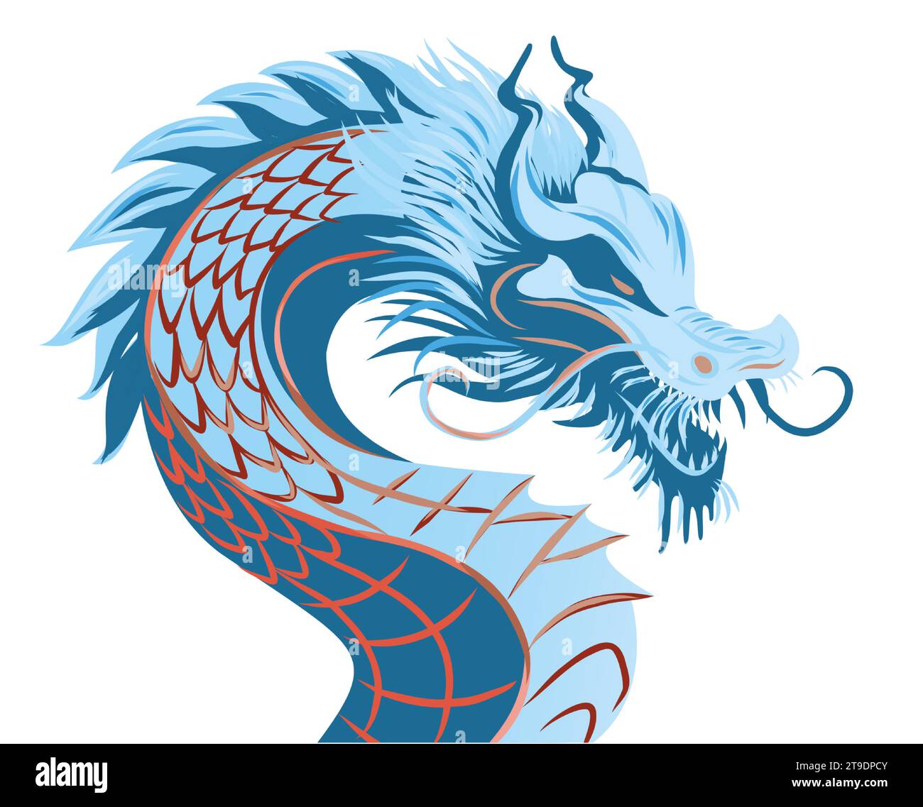 Dragon New Year banner. poster vector purple fabulous Dragon. Chinese ...