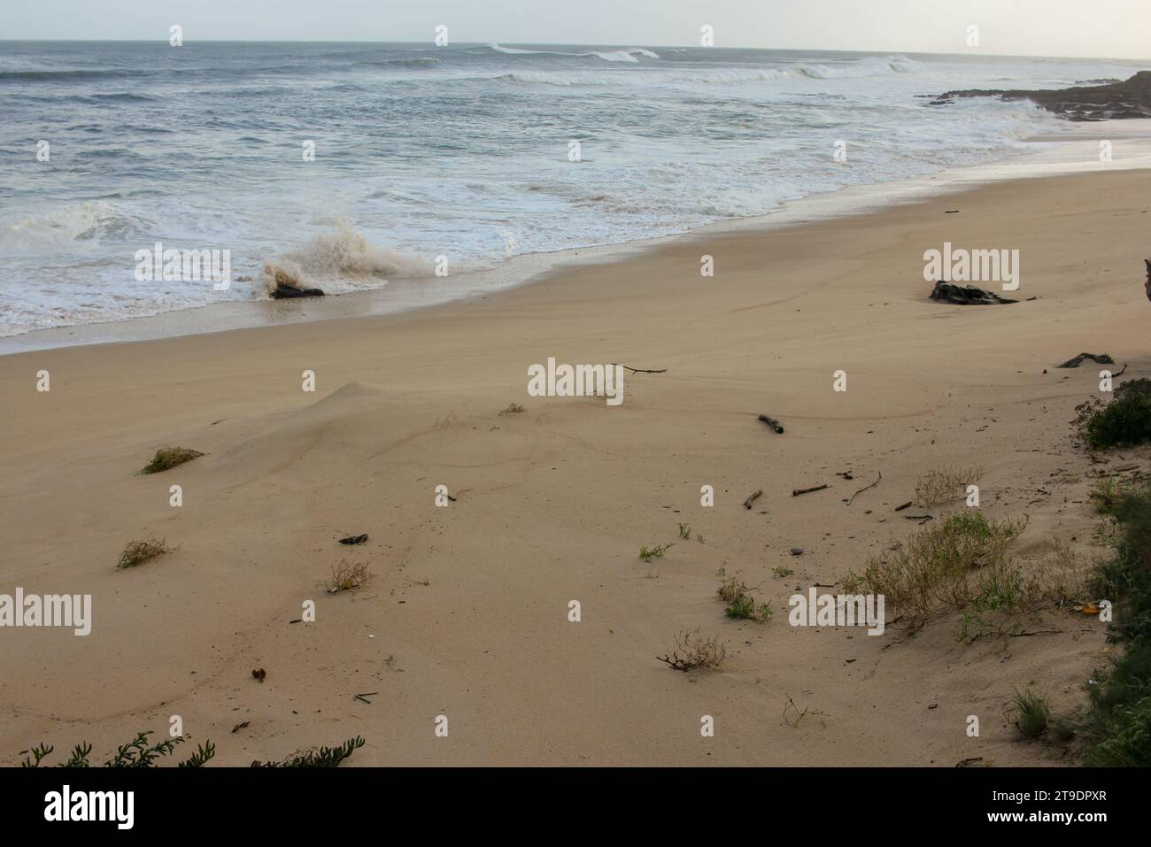 lonely beach in the Cantabrian coast in an autumn morning Stock Photo ...