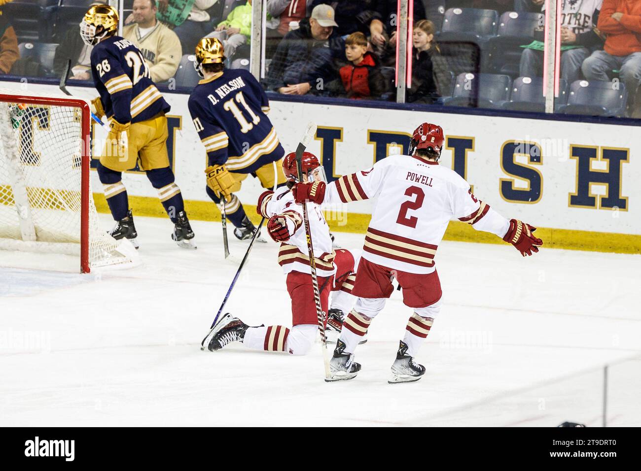 South Bend, Indiana, USA. 24th Nov, 2023. Boston College players ...