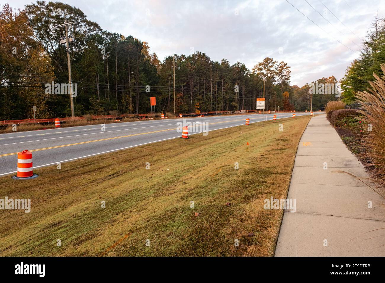 Utility Construction for Road or Highway Widening Stock Photo - Alamy