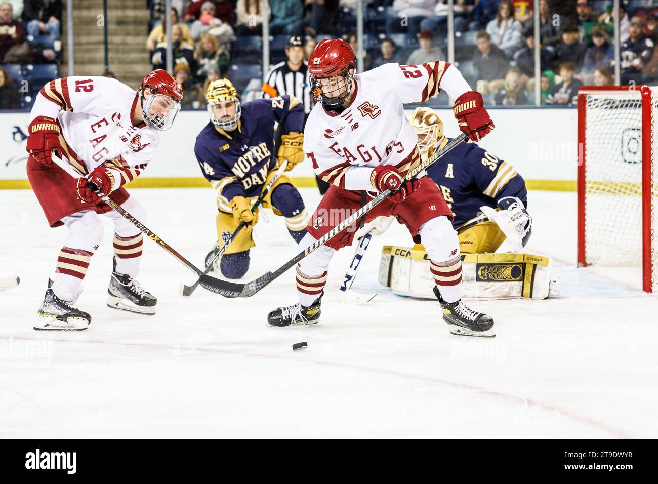 South Bend, Indiana, USA. 24th Nov, 2023. Boston College forward Connor ...