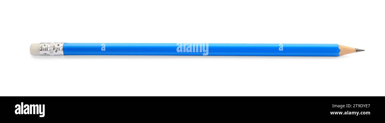 One sharp graphite pencil isolated on white Stock Photo - Alamy