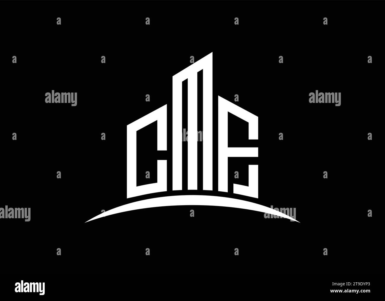 Letter CMF building vector monogram logo design template. Building ...
