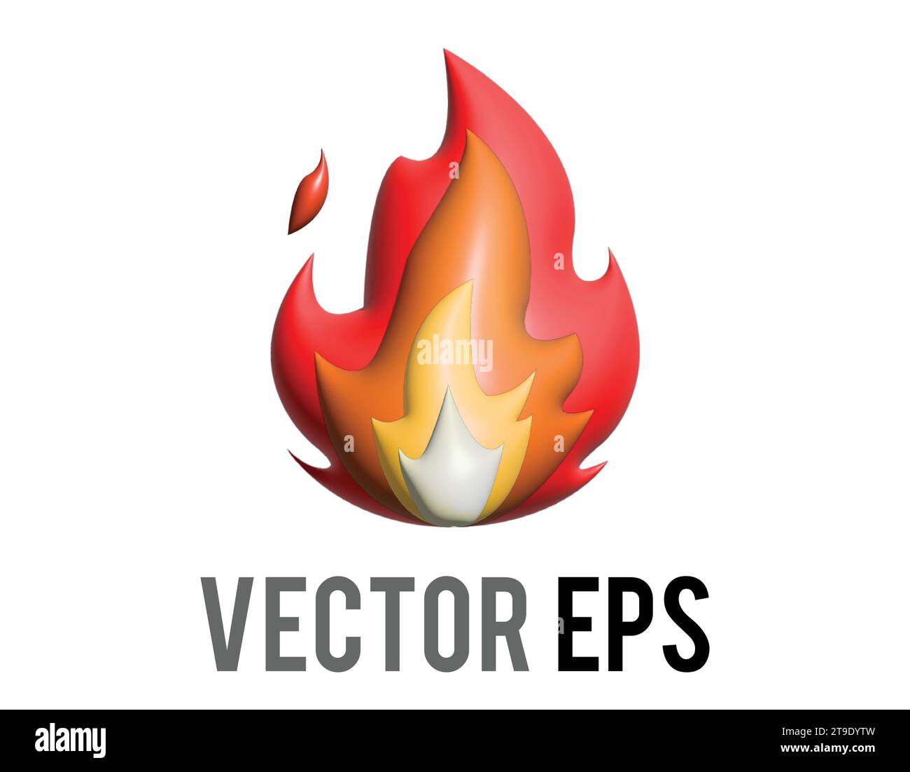 Vector red, orange, yellow flickering flame fire 3D icon Stock Vector ...